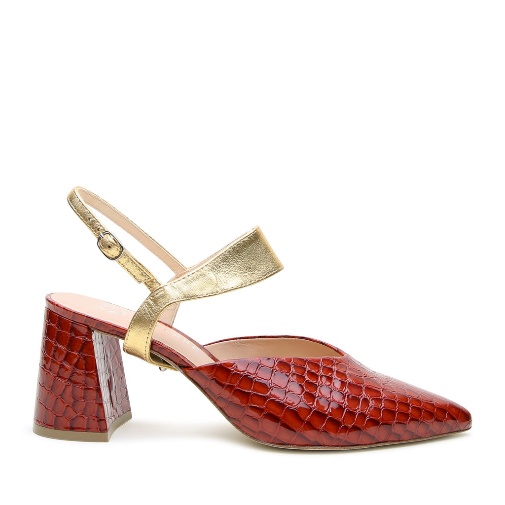 Clay Croc V Mule + Gold Elsie | Alterre Customizable Mules